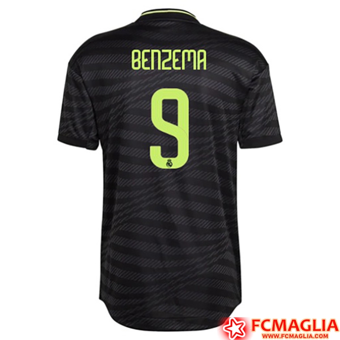 Le Nuove Maglie Calcio Real Madrid (BENZEMA #9) 2022/2023 Terza Prezzo