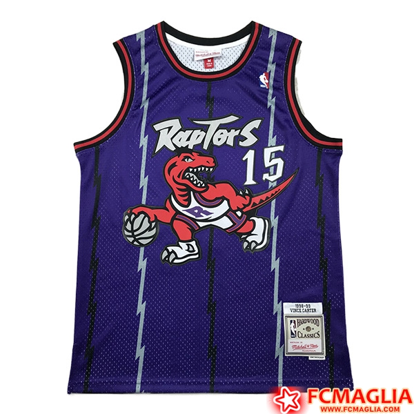 Nuova Maglia Toronto Raptors (CARTER #15) 2023/24 viola Basso Prezzo