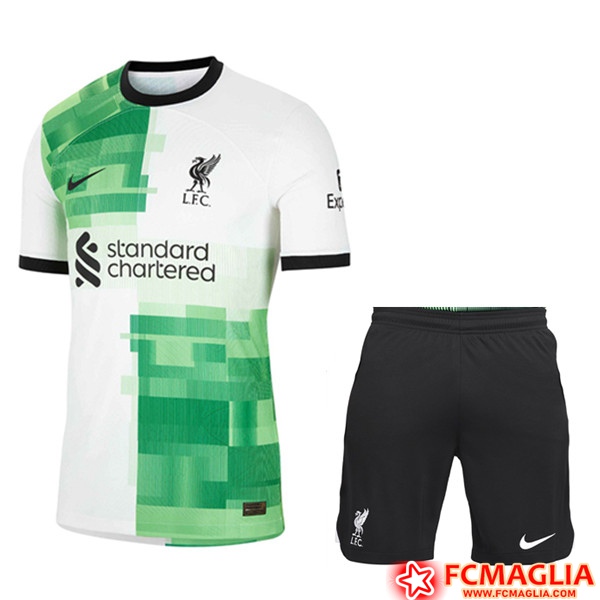 Nuova Kit Maglia FC Liverpool Seconda + Pantaloncini 2023/2024 Basso Prezzo