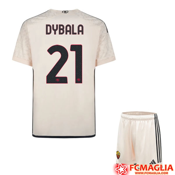 Nuove Maglie Calcio As Rome (DYBALA #21) Bambino 2023/2024 Seconda A ...