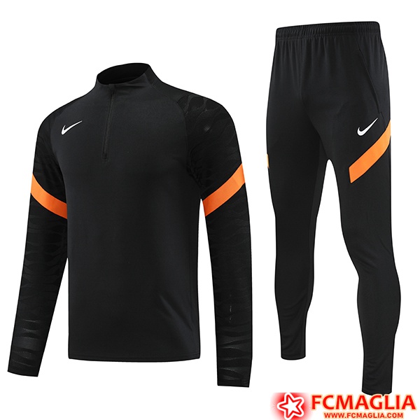 Nuove Insieme Tuta Calcio Nike Nero/Arancia 2023/2024 A Poco Prezzo