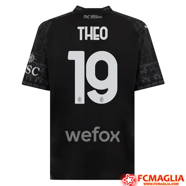 Nuova Maglie Calcio Atalanta (THEO #19) 2023/2024 Quarto Nero Basso Prezzo