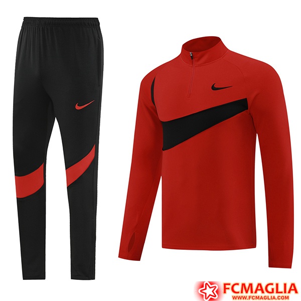 Nuova Insieme Tuta Calcio Nike Rosso/Nero 2024/2025 Basso Prezzo