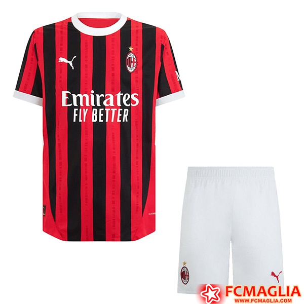 Le Nuove Nuova Maglie Calcio AC Milan Bambino Prima 2024/2025 Prezzo